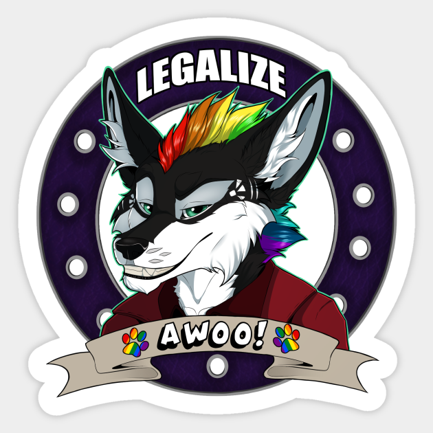 Legalize AWOO - Furry Fandom - Sticker | TeePublic