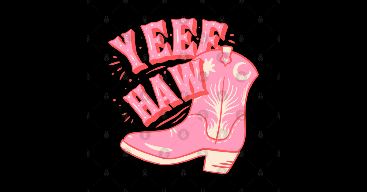Yeehaw | Pink Cowboy Boot Cowgirl Boots YEE HAW - Yeehaw - Magnet ...