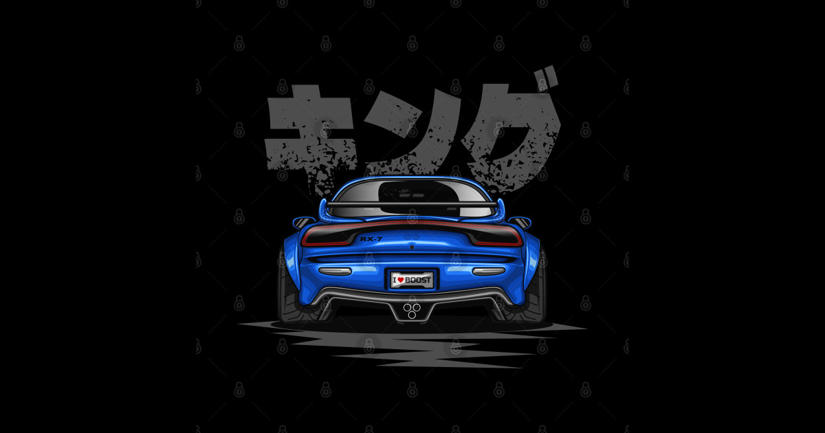 RX7 Wide Body (Vivid Blue) - Jdm Racing Mazda Rx7 - Posters and Art ...