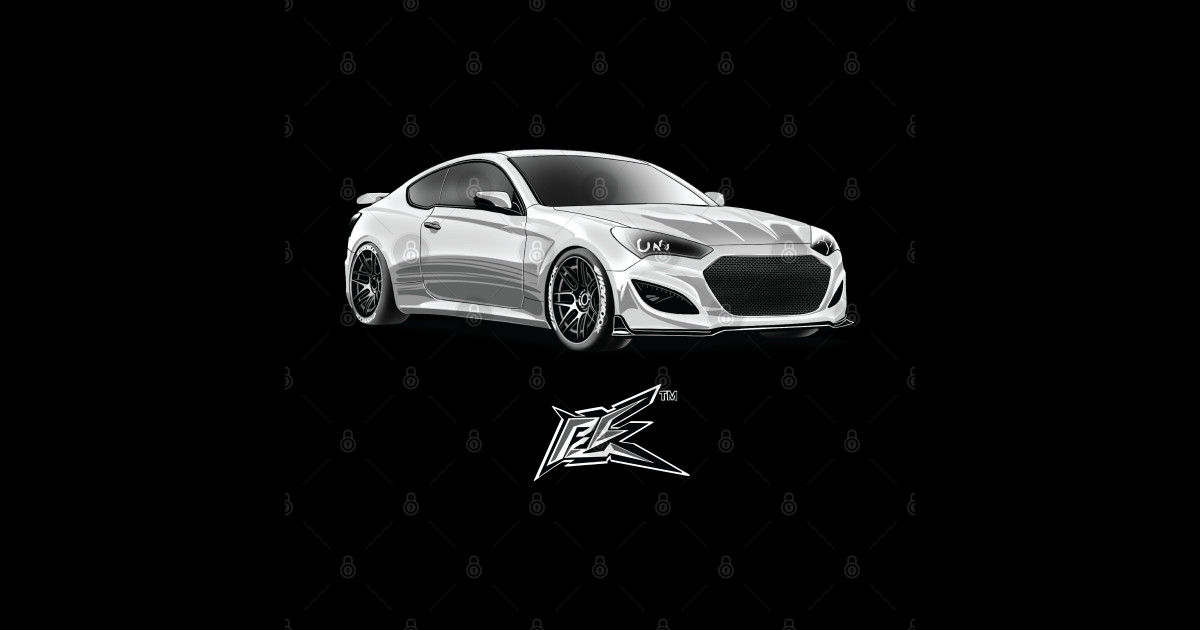 hyundai genesis white - Hyundai Genesis - Sticker | TeePublic