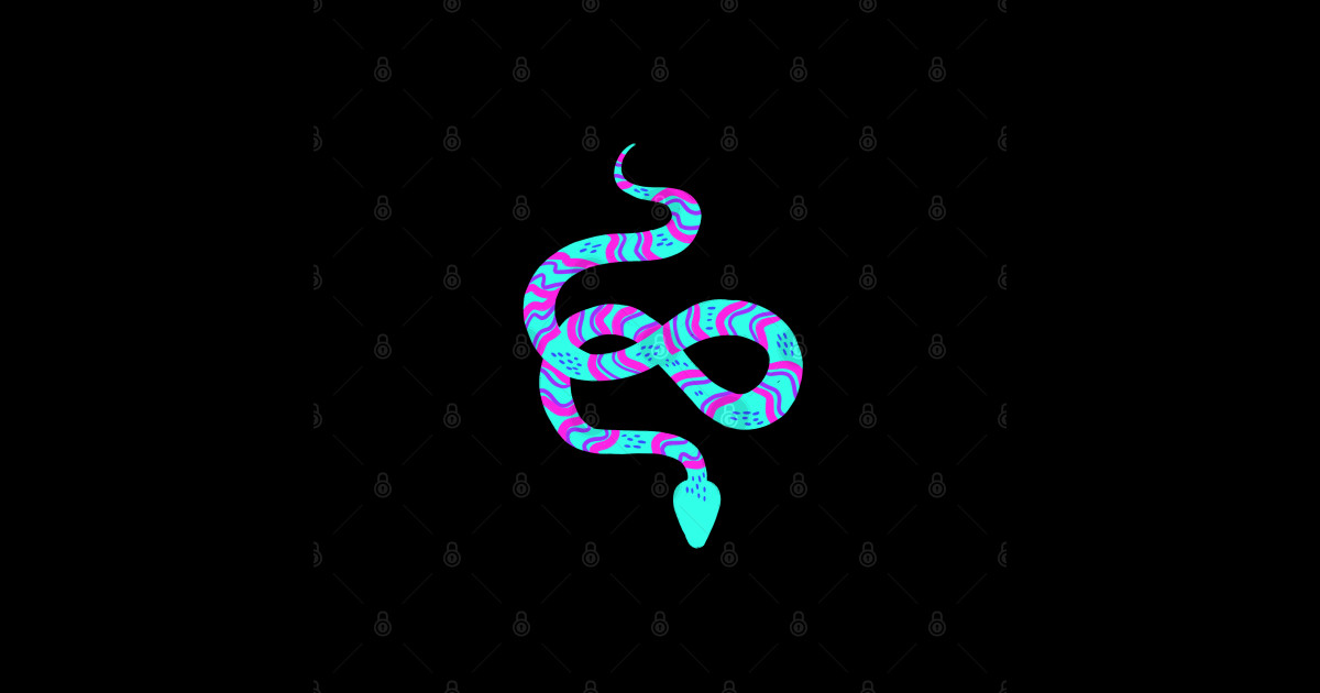 Neon Snakes on Pink - Snake - Sticker | TeePublic
