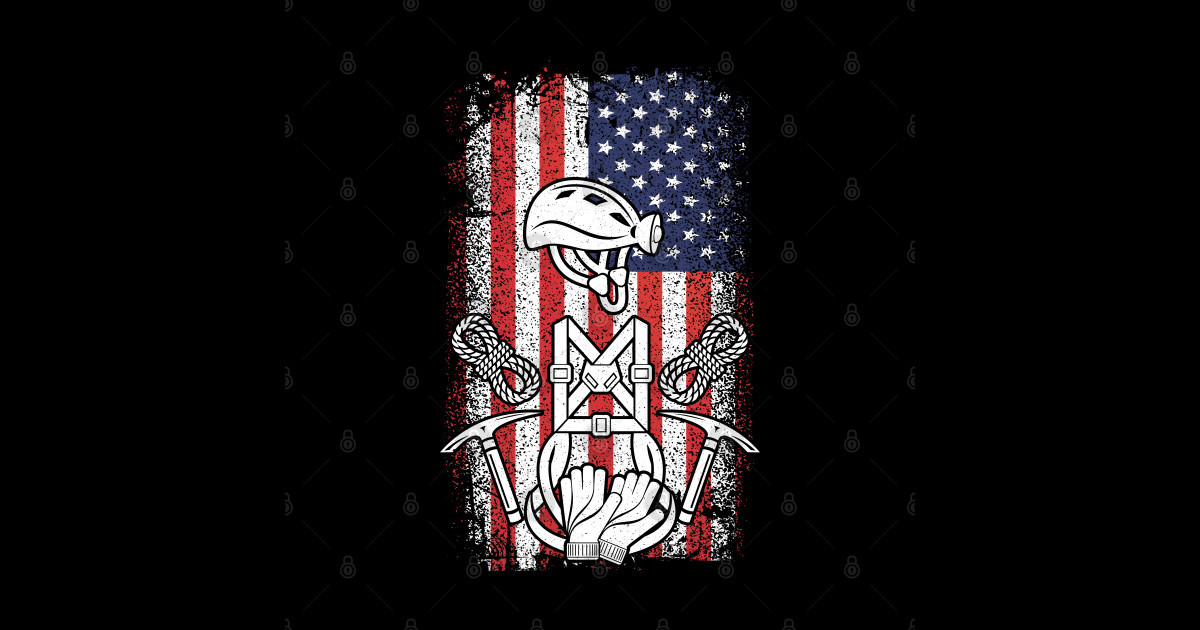 Potholing Caving Spelunking USA Flag Patriotic - Caving - Sticker ...