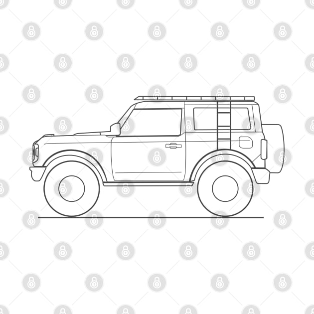 New American offroad vehicle-4x4 overland-suv outline w/ roof rack ...