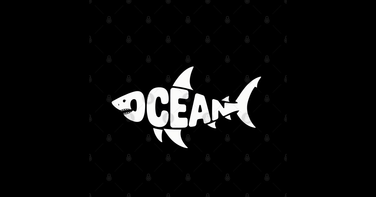 Ocean Word Art Shark - Save Our Seas Design - Ocean Word Art Shark Save ...
