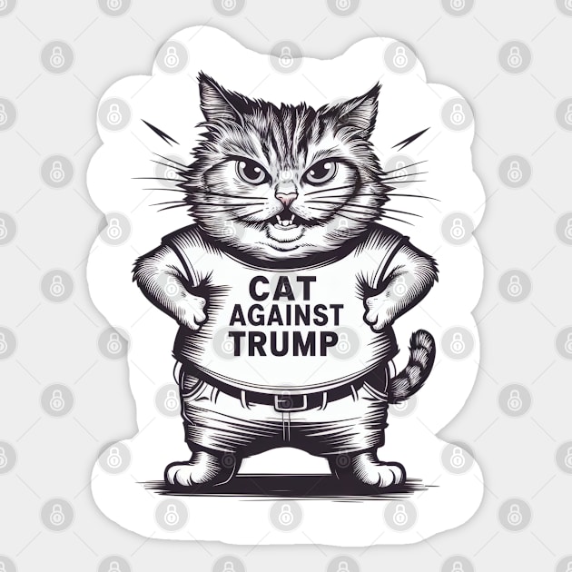 Cat Against Trump - Cats Against Trump - Sticker | TeePublic