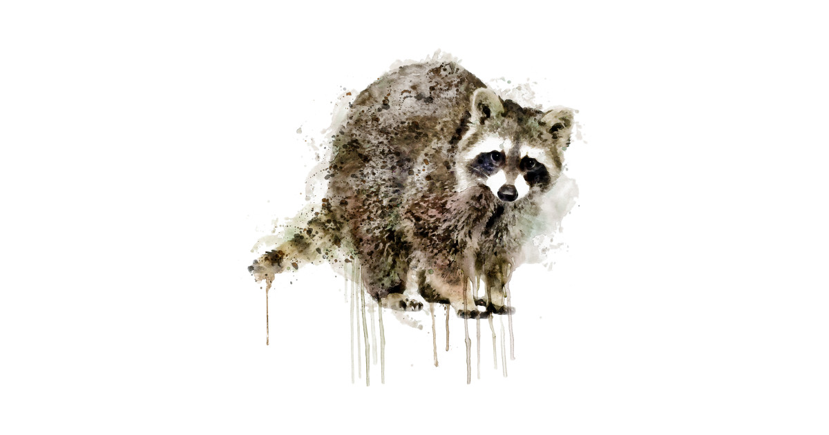 Cheeky Raccoon Watercolor - Raccoon - T-Shirt | TeePublic