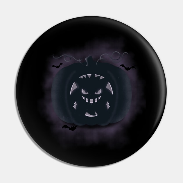 Gengar Pumpkin - Halloween - Pin | TeePublic