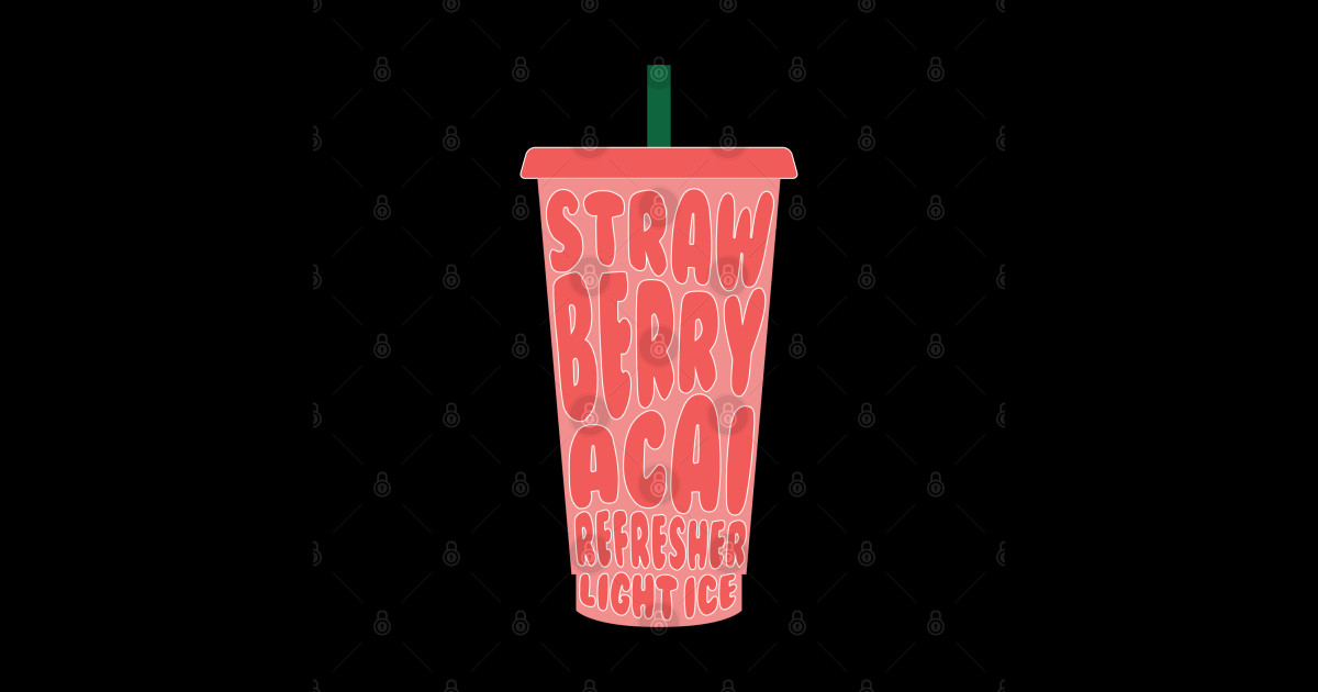 Strawberry Acai Refresher Light Ice - Starbucks - Sticker | TeePublic
