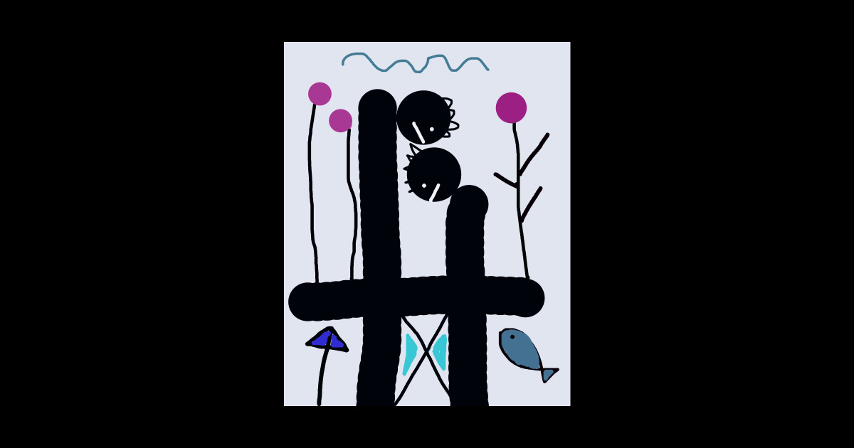 Kids in a Quiet Moment Stick Figure - Stick Figure - Sticker | TeePublic