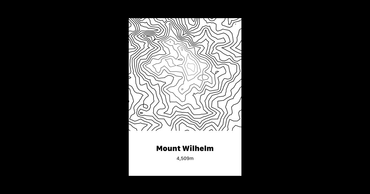 Mount Wilhelm Topographic Map - Mount Wilhelm - Sticker | TeePublic