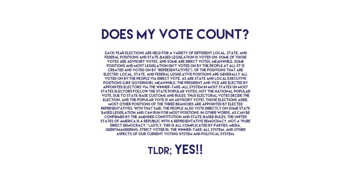 Does my vote count - Vote - T-Shirt | TeePublic
