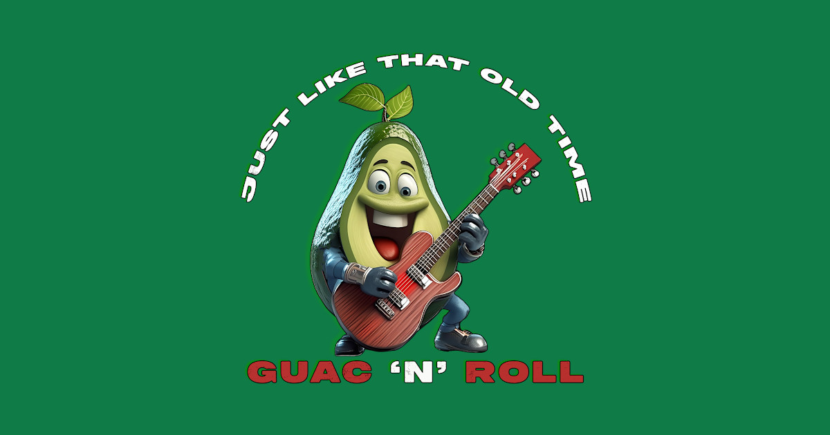 Old Time Guac 'N' Roll - Humorous Gift - T-Shirt | TeePublic