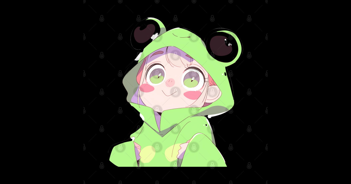 Anime Girl Wearing Frog Jacket - Anime Girl - Posters and Art Prints ...