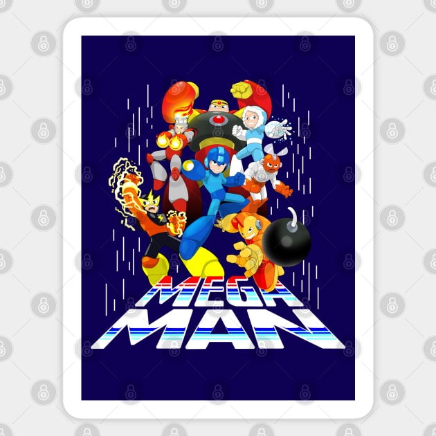 Mega Man and Bosses - Mega Man - Sticker | TeePublic