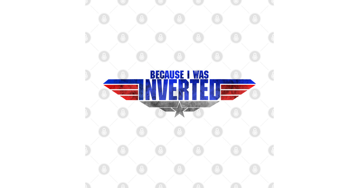 Because I Was Inverted Metal Red Blue Top Gun Maverick Logo Iceman ...