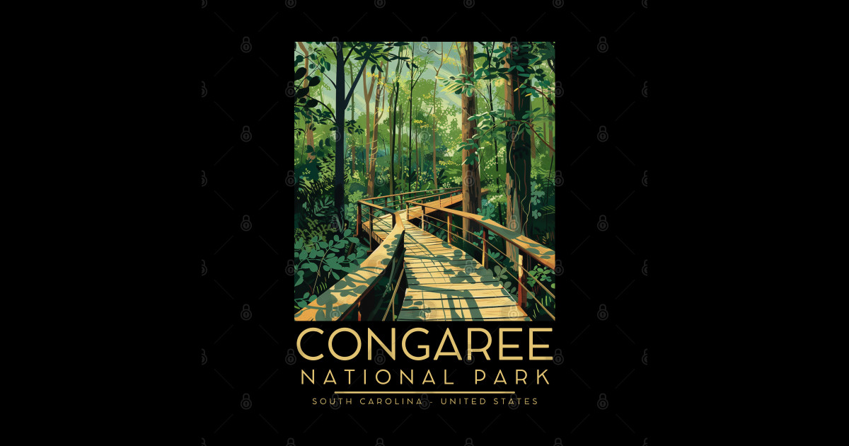 A Vintage Illustration of Congaree National Park - South Carolina - US ...