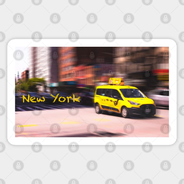 New York Taxi - Yellow - Sticker | TeePublic