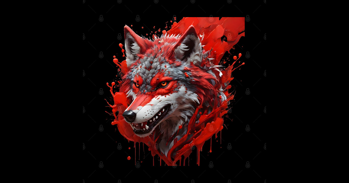 Red wolf head splash art - Red Wolf - Posters and Art Prints | TeePublic