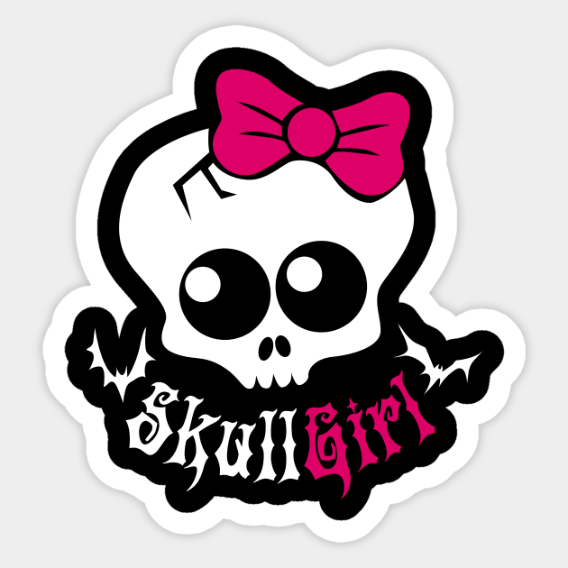 Skull Girl - Skull Girl - Sticker | TeePublic