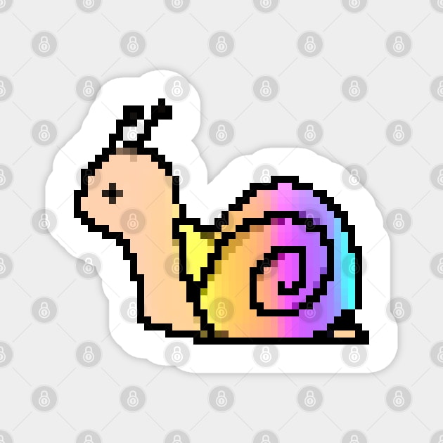 snail pixel art ,2d pixel illustration - Pixelart - Magnet | TeePublic