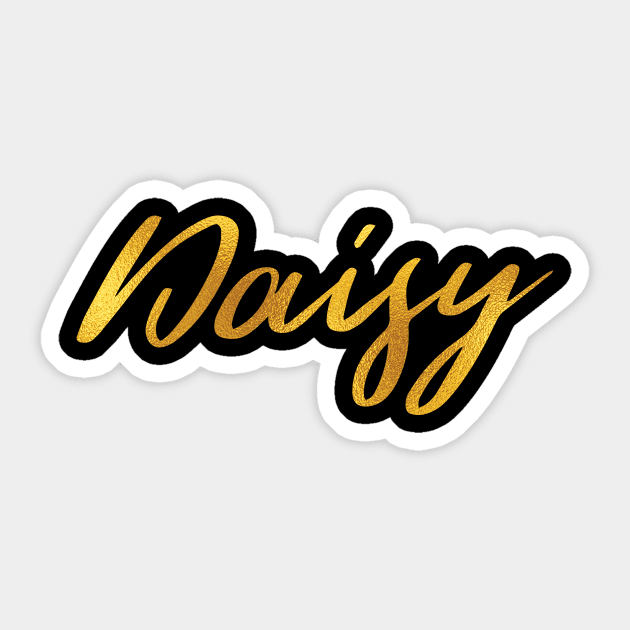 Daisy Name Hand Lettering in Faux Gold Letters - Daisy - Sticker ...