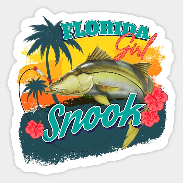 Florida Girl Snook - Fishing - Sticker | TeePublic