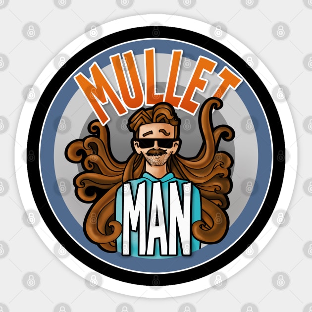 Mullet Man - Mullet - Sticker | TeePublic