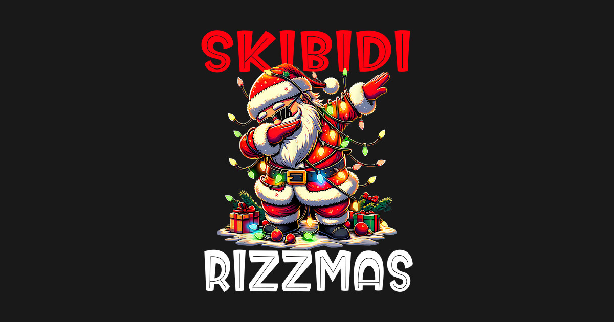 Rizz Christmas Santa Funny Xmas Gen Alpha Skibidi Rizzmas T-Shirt ...
