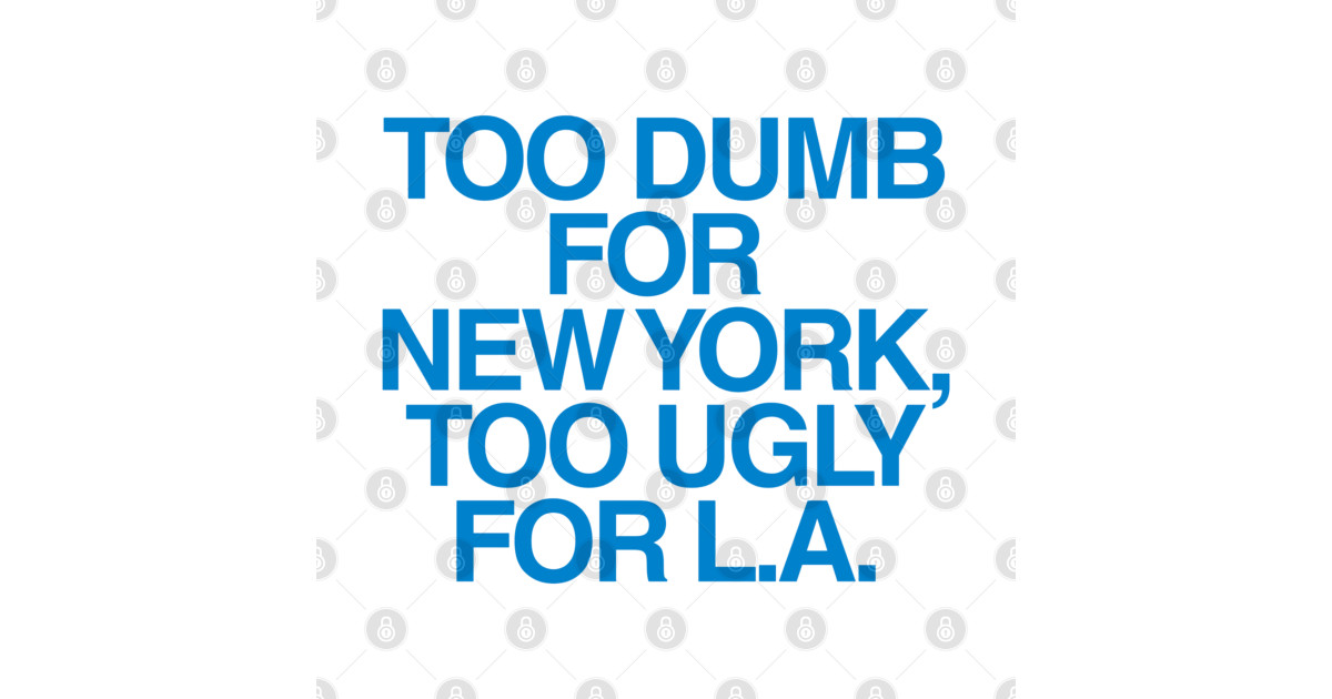 Too Dumb for New York, Too Ugly for LA | Self Deprecating Humor | Meme ...