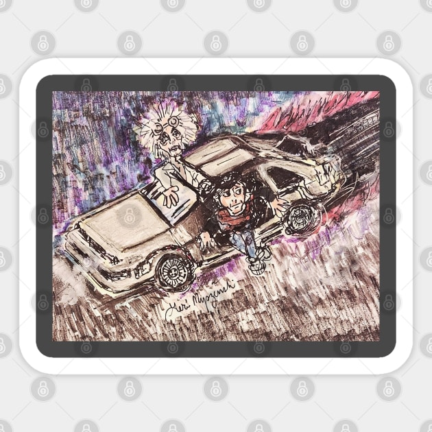Back to the Future DeLorean time machine - Back To The Future - Sticker ...