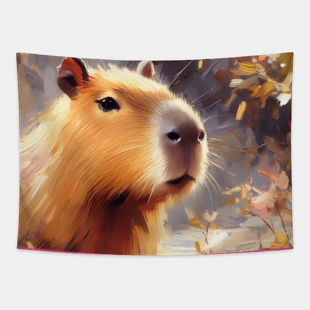 Capybara Art #5 | Capybara Lovers - Capybara - Tapestry | TeePublic