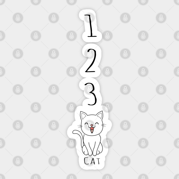 One Two Three Cat - One Two Three Cat - Sticker | TeePublic