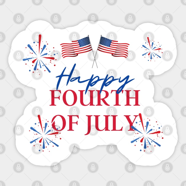 Happy fourth of July - Fourth Of July 4th - Sticker | TeePublic