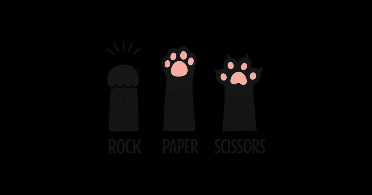 Rock Paper Scissors Cat Paw – Funny Pink Kitty Game Tee - Funny Cat ...