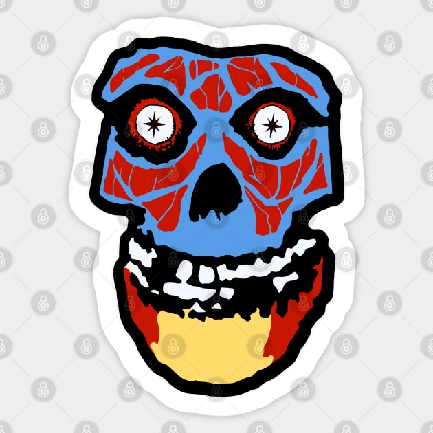 We Scream. They Live - Blue Alien - Sticker | TeePublic