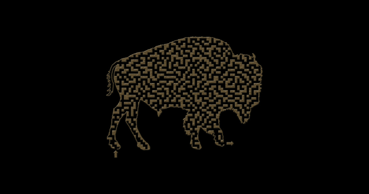 Bison Shaped Maze - Bison - Sticker | TeePublic