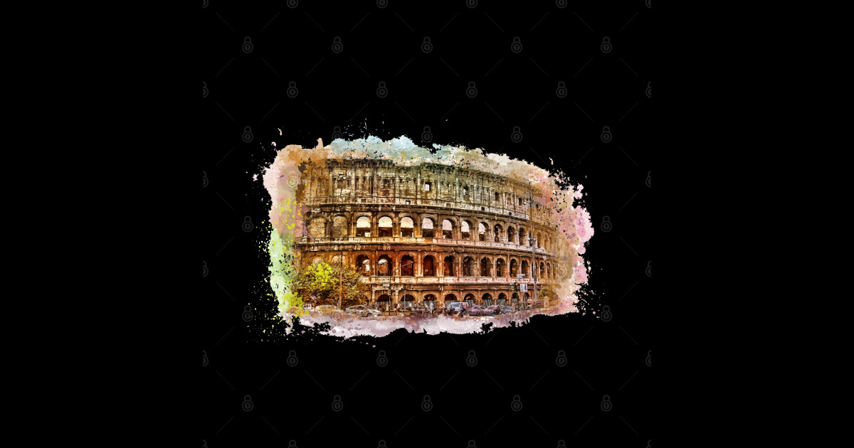 Rome art Colosseum #rome - Colosseum Rome - Sticker | TeePublic