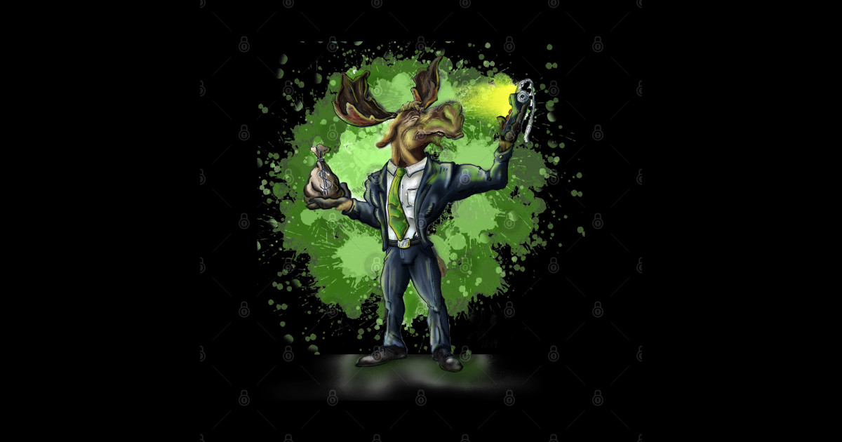 Money Moose - Moose - Sticker | TeePublic