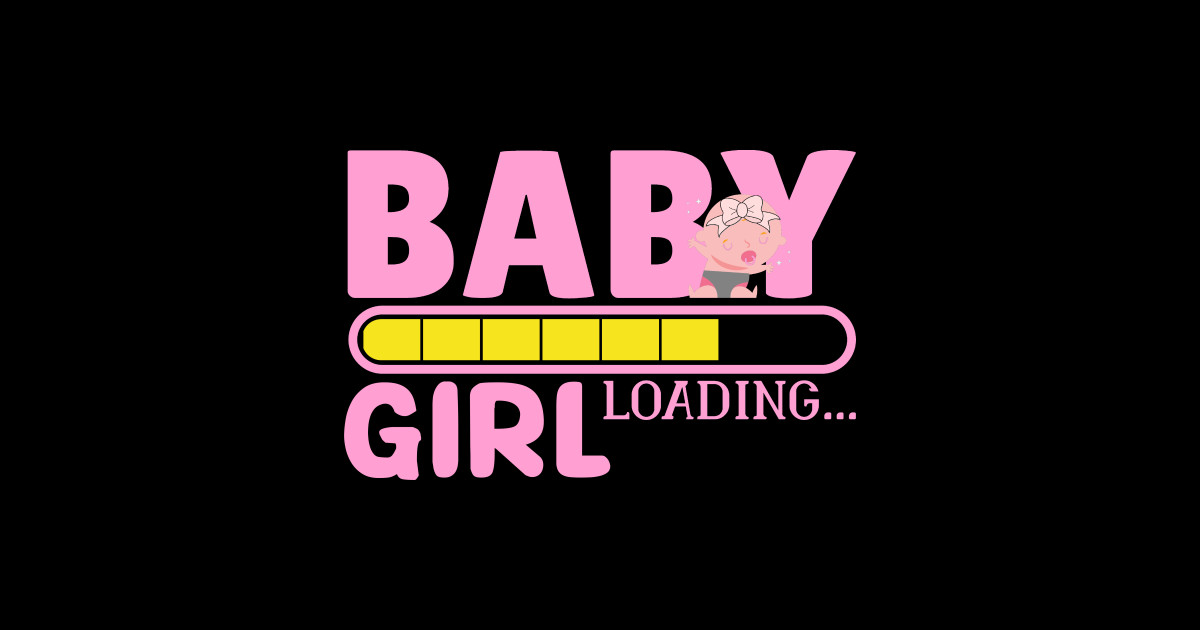 Pink Baby Girl Loading Cute Gender Reveal - Baby - Sticker | TeePublic