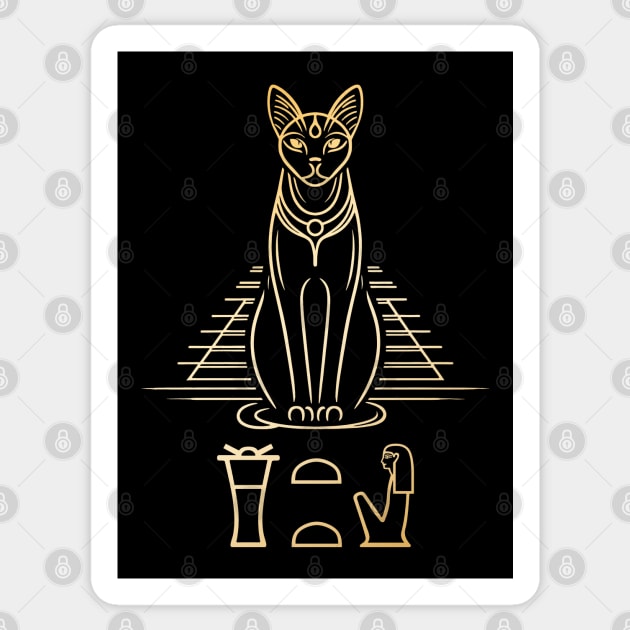 Bastet with name in hieroglyphs and Egypt Pyramid - Bastet - Sticker ...