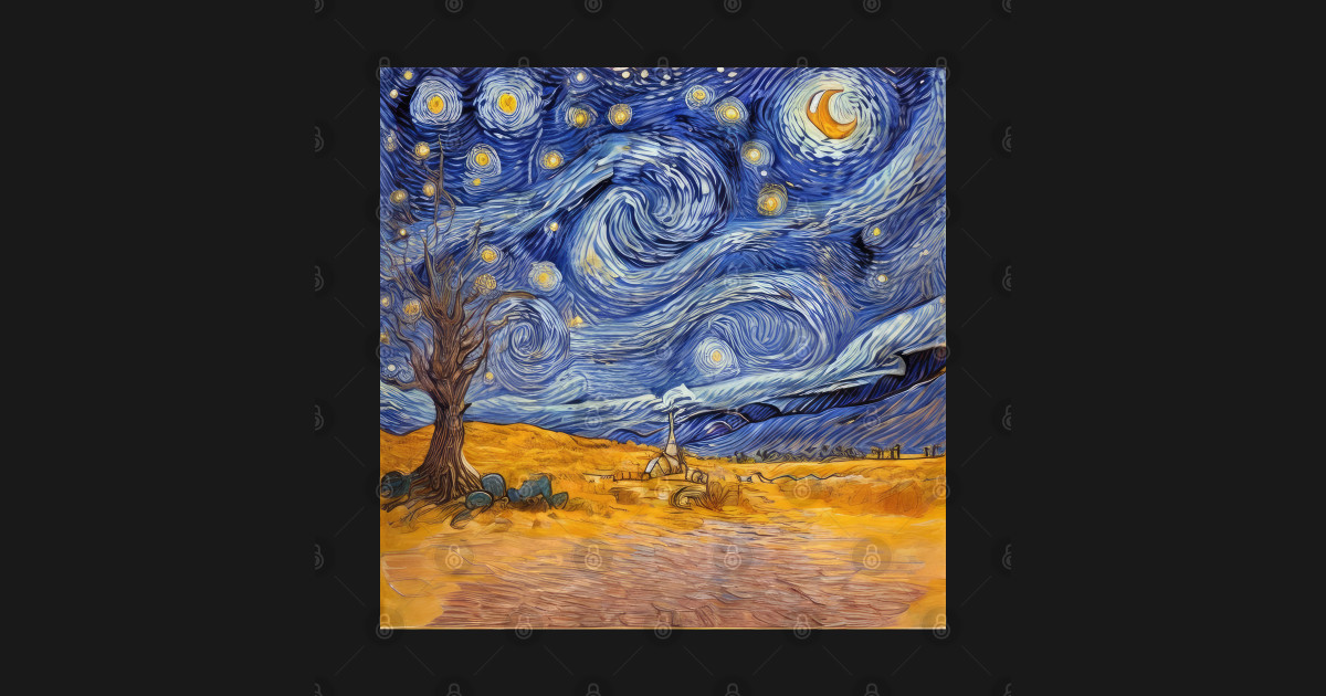 Starry Night Style - Starry Night - T-Shirt | TeePublic
