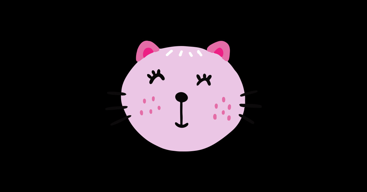 Cute pink cat - Cat - Sticker | TeePublic
