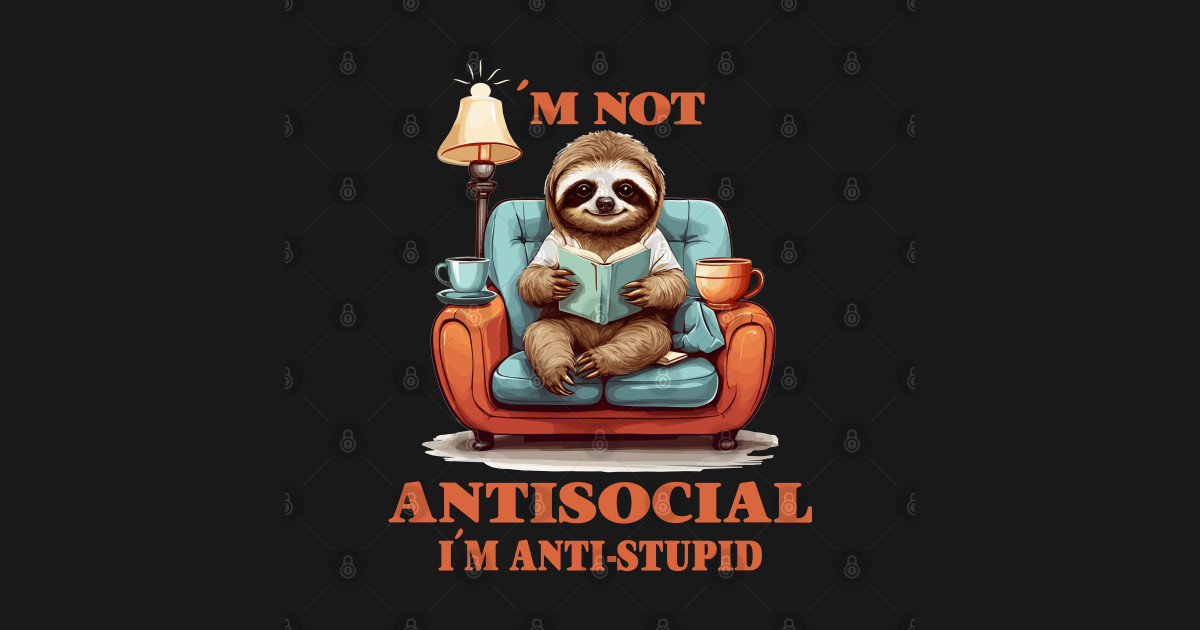 Smart Sloth with Book - Sloth Lover - T-Shirt | TeePublic