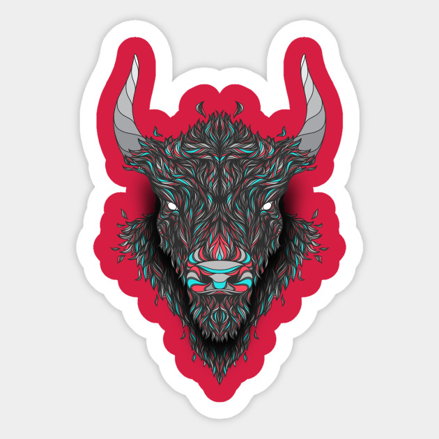 Bull. - Horns - Sticker | TeePublic