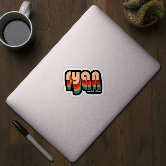 Retro Ryan Name 80s - Ryan - Sticker | TeePublic