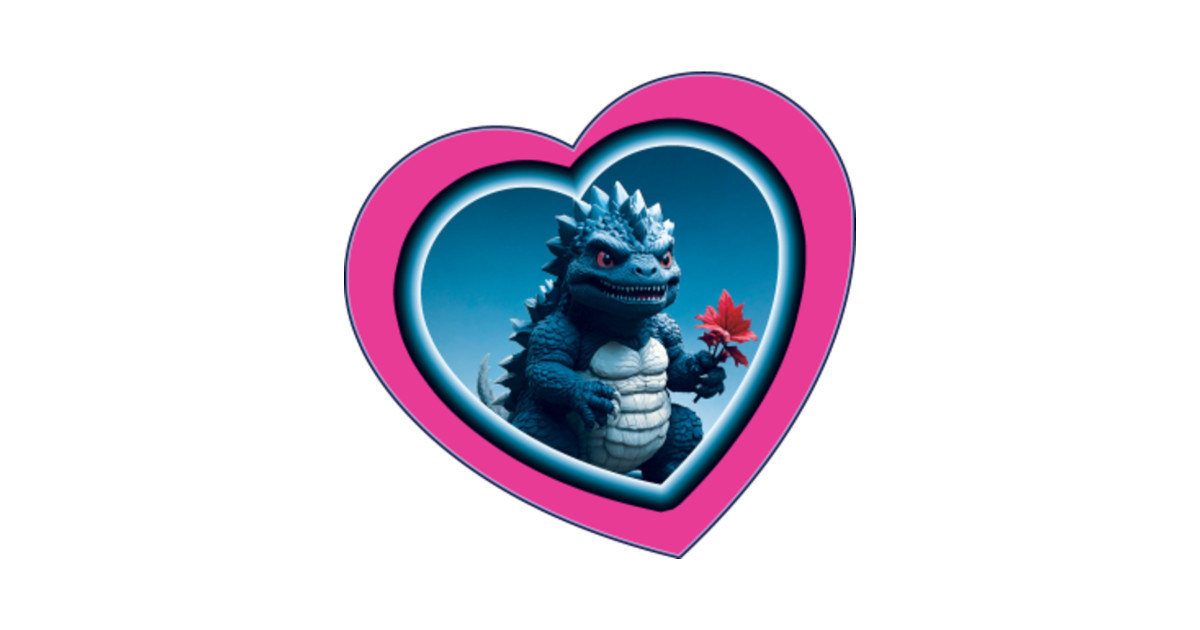 Godzilla with Flower - Godzilla - T-Shirt | TeePublic