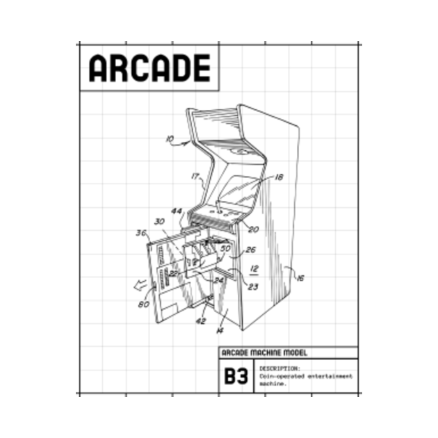 Arcade Machine Diagram - Arcade Machine - T-Shirt | TeePublic