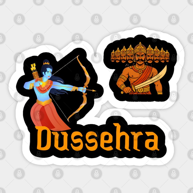 Victory Over Evil – Dussehra Warrior Tee - Dusshera - Sticker | TeePublic