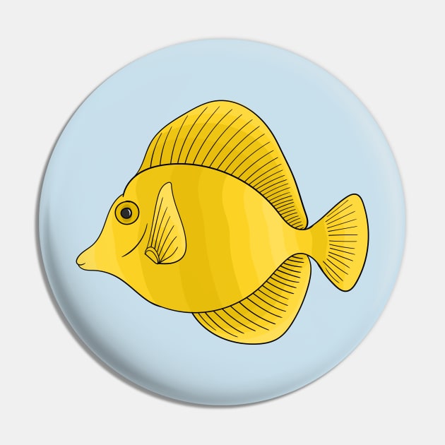 Yellow tang fish cartoon illustration - Yellow Tang Fish Cartoon ...