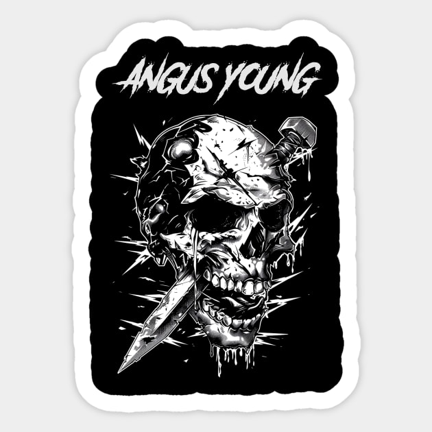 ANGUS YOUNG BAND FAN ART - Angus Young Band Fan Art - Sticker | TeePublic